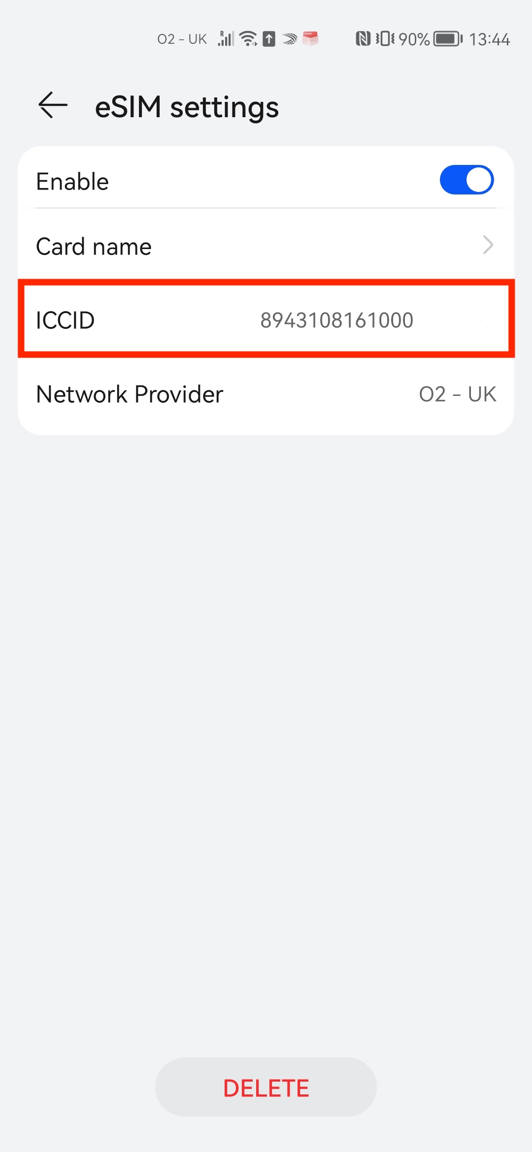 Locate ICCID (eSIM Serial Number) on Huawei Devices – tripsim by SYD | Help